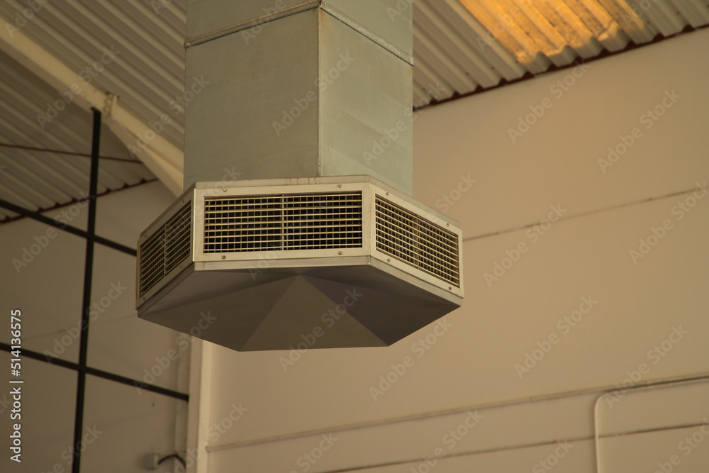 Detail of a ventilation column of a centralized air conditioning system ...