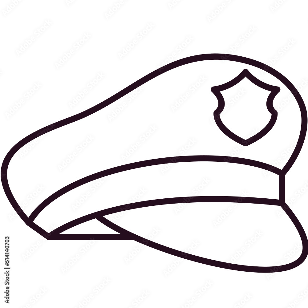 Police Hat Clipart Black And White