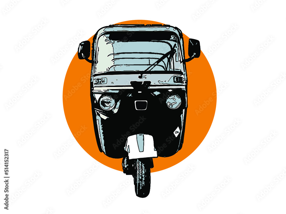 Auto Rickshaw vector Graphic Design, indian auto rickshaw Illustration ...
