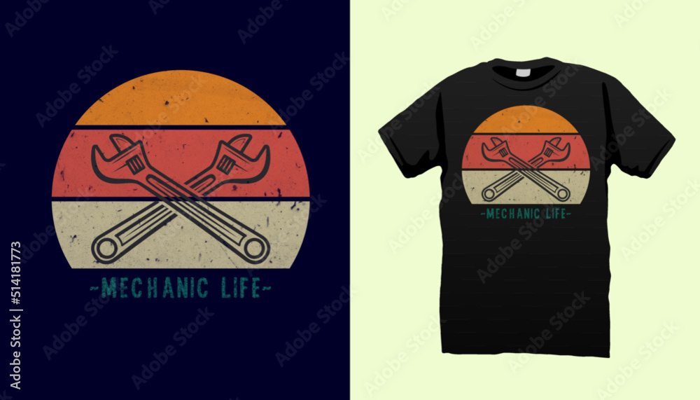 Mechanic tools vector t shirt design Stock Vector | Adobe Stock