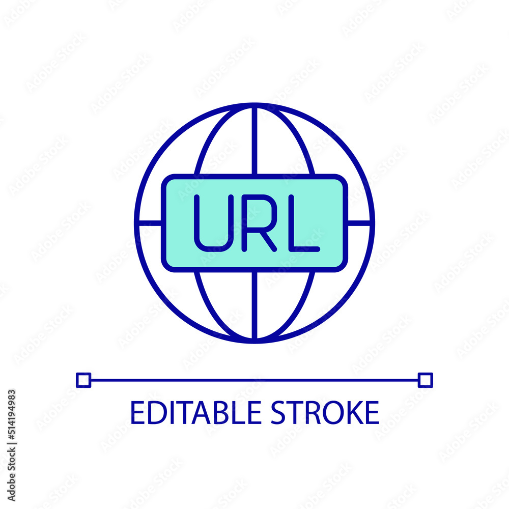 Website URL RGB color icon. World wide web. Unique identifier. Web ...
