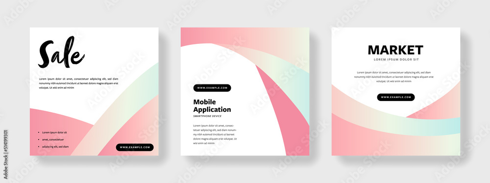 minimal gradient social media templates with place for add your text ...