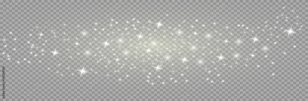 Abstract sparkling glitter texture. Shiny particle effect. Silver glittering space star dust ...