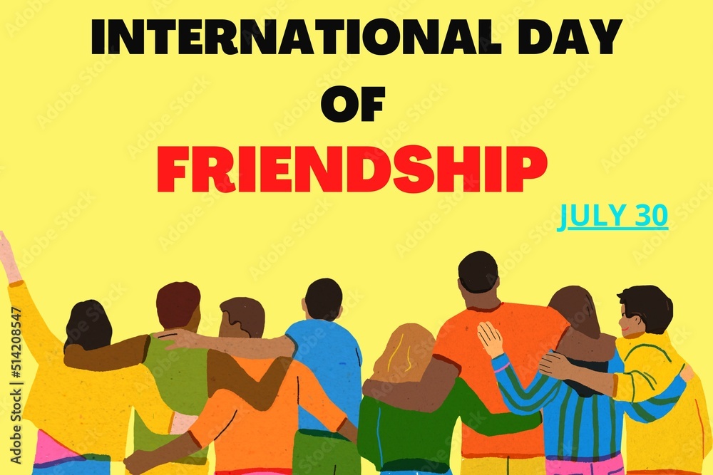 Group of men and women standing together showing their friendship ...