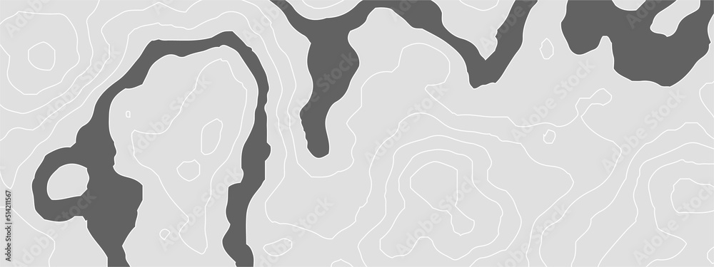The stylized height of the topographic map in contour, lines. Torn ...