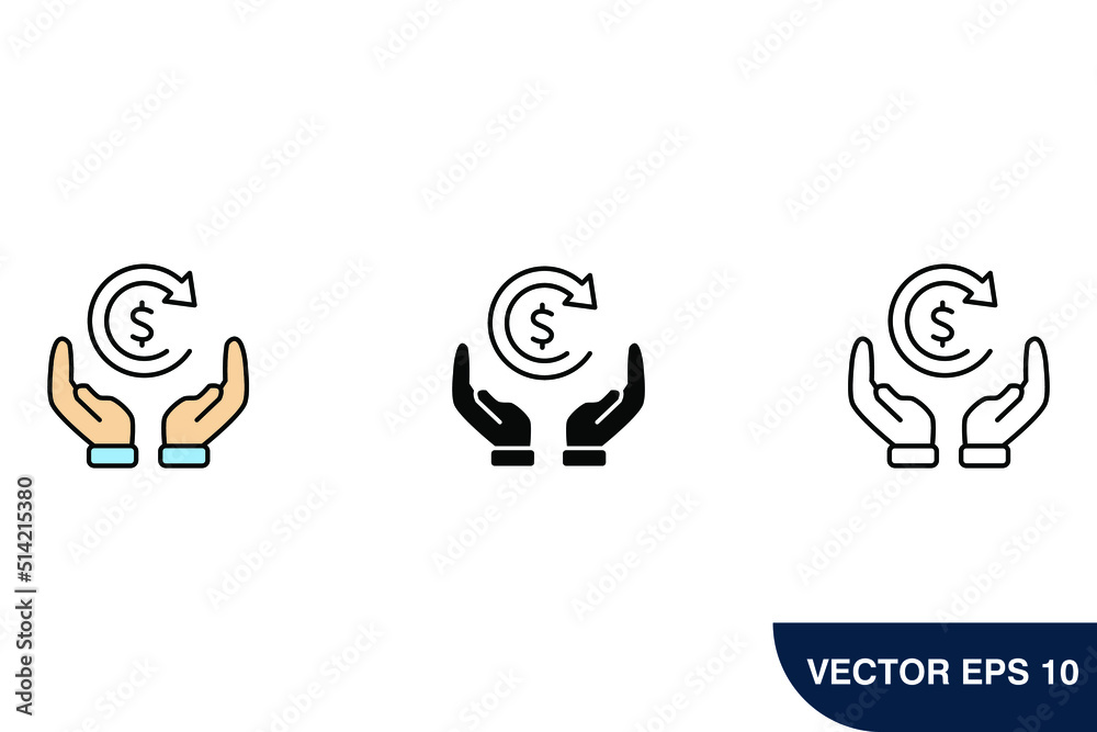money back icons symbol vector elements for infographic web Stock ...