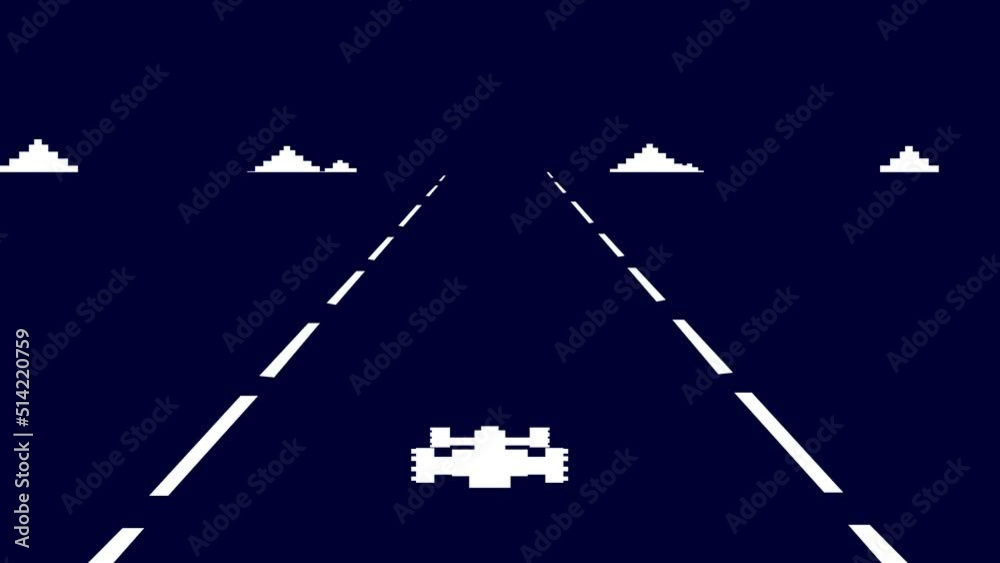 Racing car 8 bit old game stopped, play, arcade. Stock ビデオ | Adobe Stock