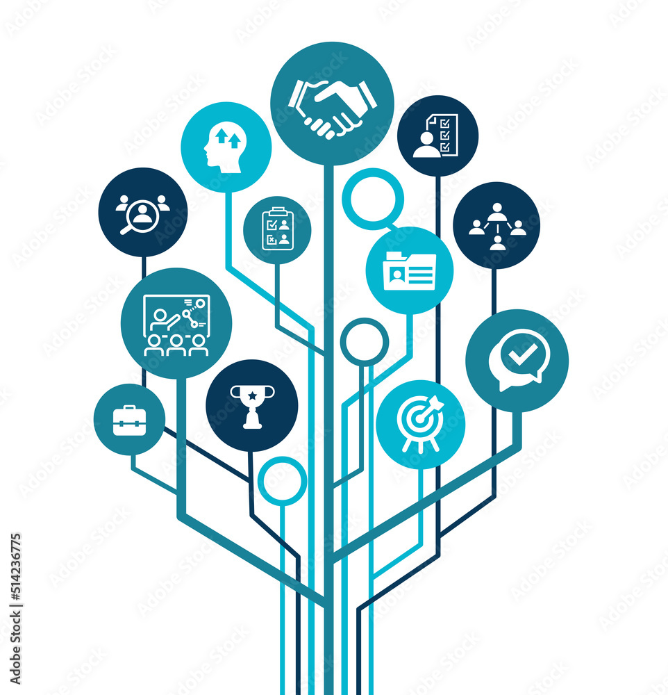 Onboarding vector illustration. Concept with connected icons related to ...