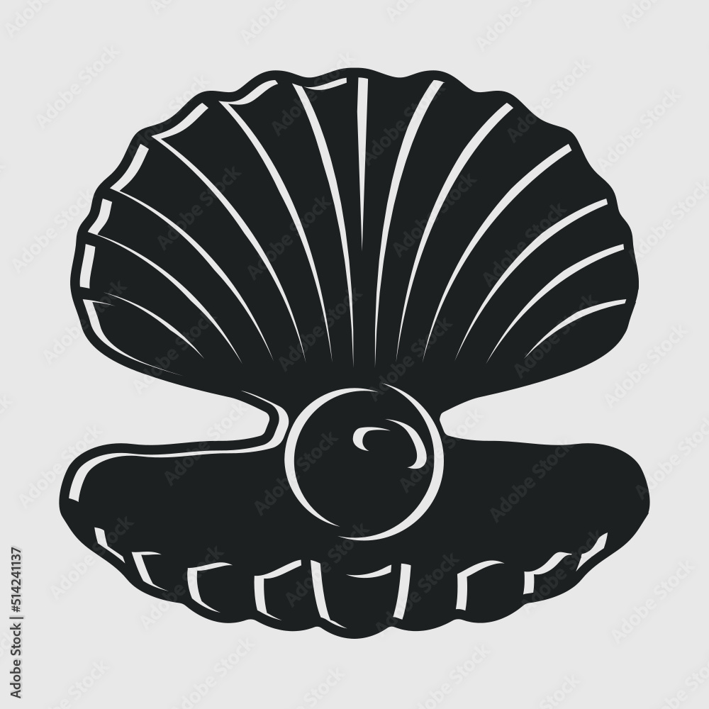 Seashell Silhoutte SVG Cut File, Shellfish Svg, Beach Shell Svg, Ocean ...