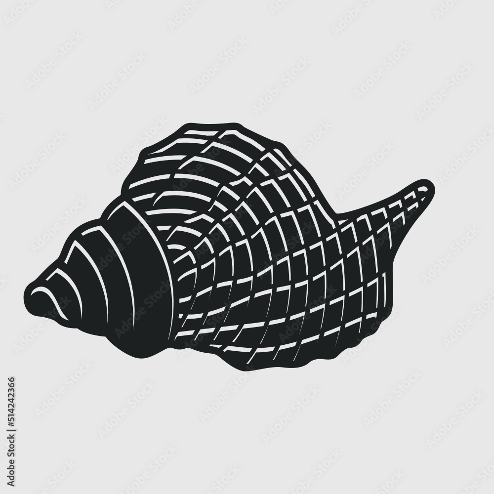Vetor de Seashell Silhoutte SVG Cut File, Shellfish Svg, Beach Shell ...