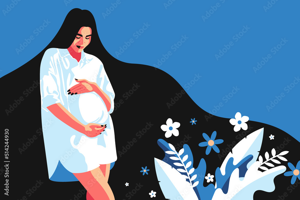 Abstract Graphic Bundle, modern art about pregnancy and motherhood ...