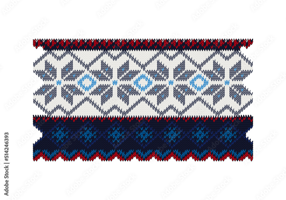Norwegian sweater pattern in red, white and navy blue Stock Vector ...