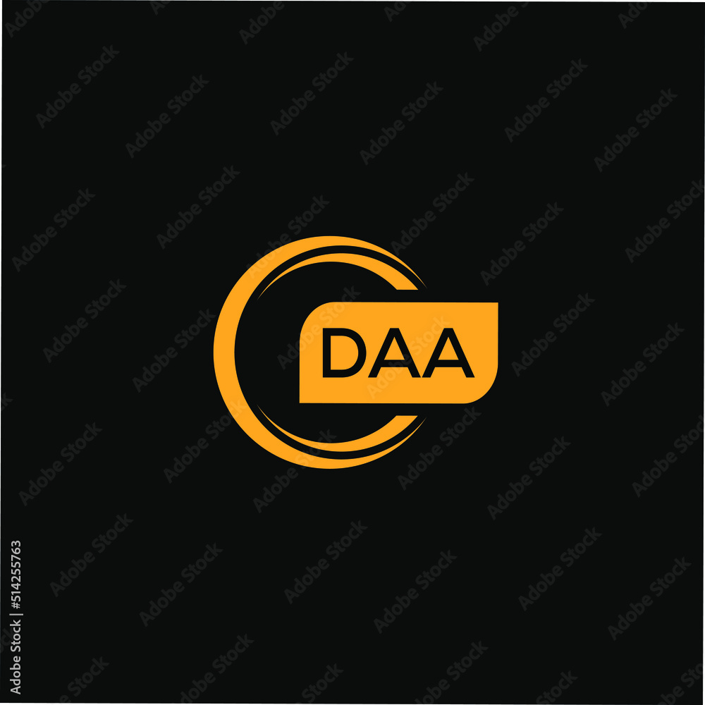 DAA letter design for logo and icon.DAA typography for technology ...