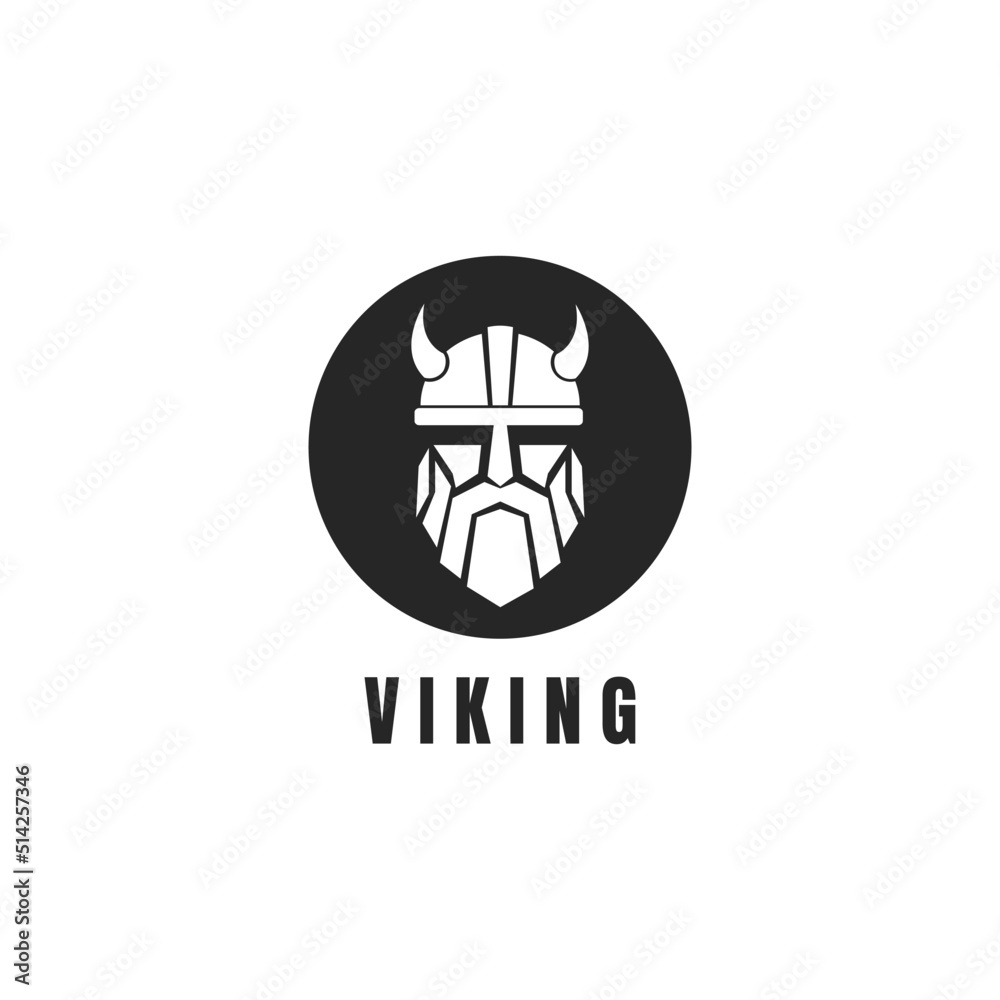 viking head logo in circle vector template design Stock Vector | Adobe ...