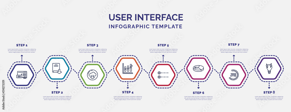 infographic template with icons and 8 options or steps. infographic for ...