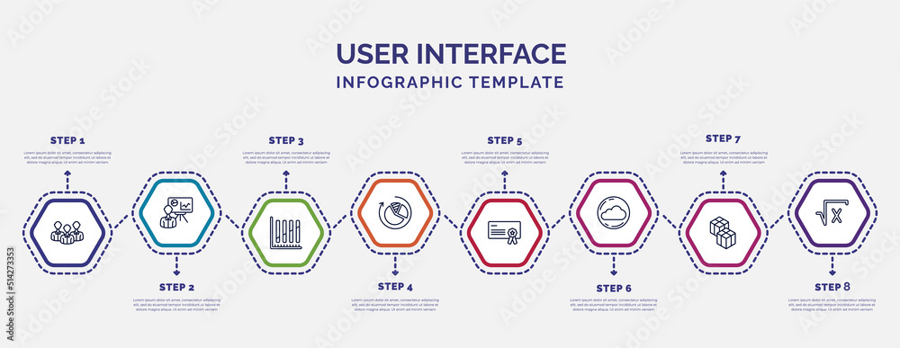 infographic template with icons and 8 options or steps. infographic for user interface concept ...