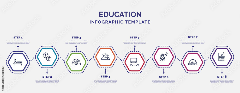 infographic template with icons and 8 options or steps. infographic for ...