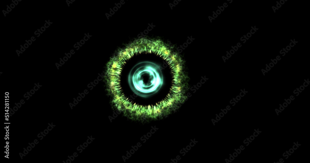 footage of a portal, a magical door, an entrance, a moving circle of ...