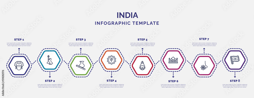 infographic template with icons and 8 options or steps. infographic for ...