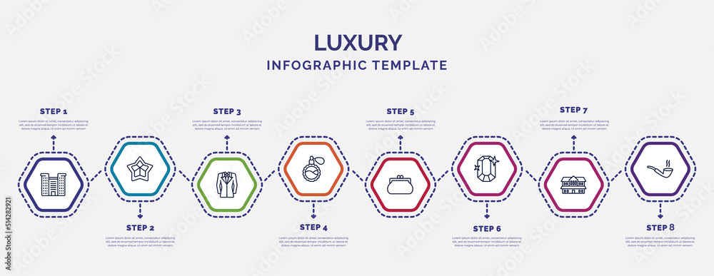 infographic template with icons and 8 options or steps. infographic for ...