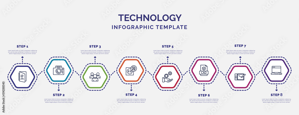 infographic template with icons and 8 options or steps. infographic for ...