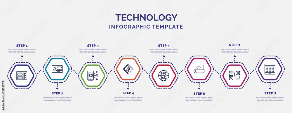 infographic template with icons and 8 options or steps. infographic for ...