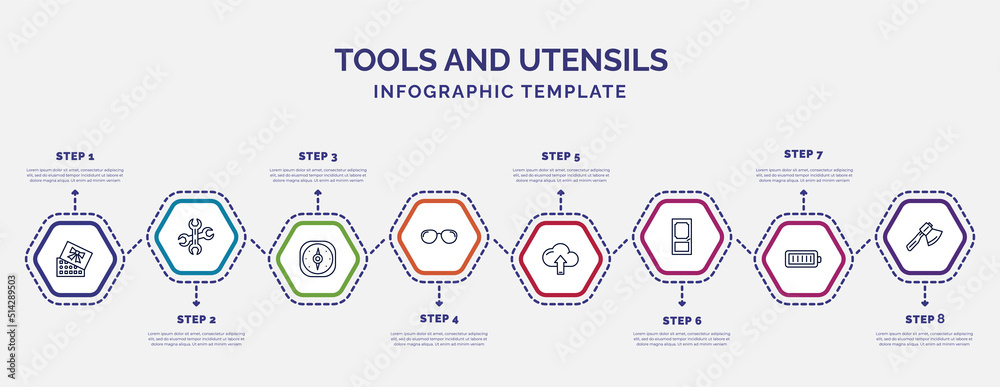 infographic template with icons and 8 options or steps. infographic for ...