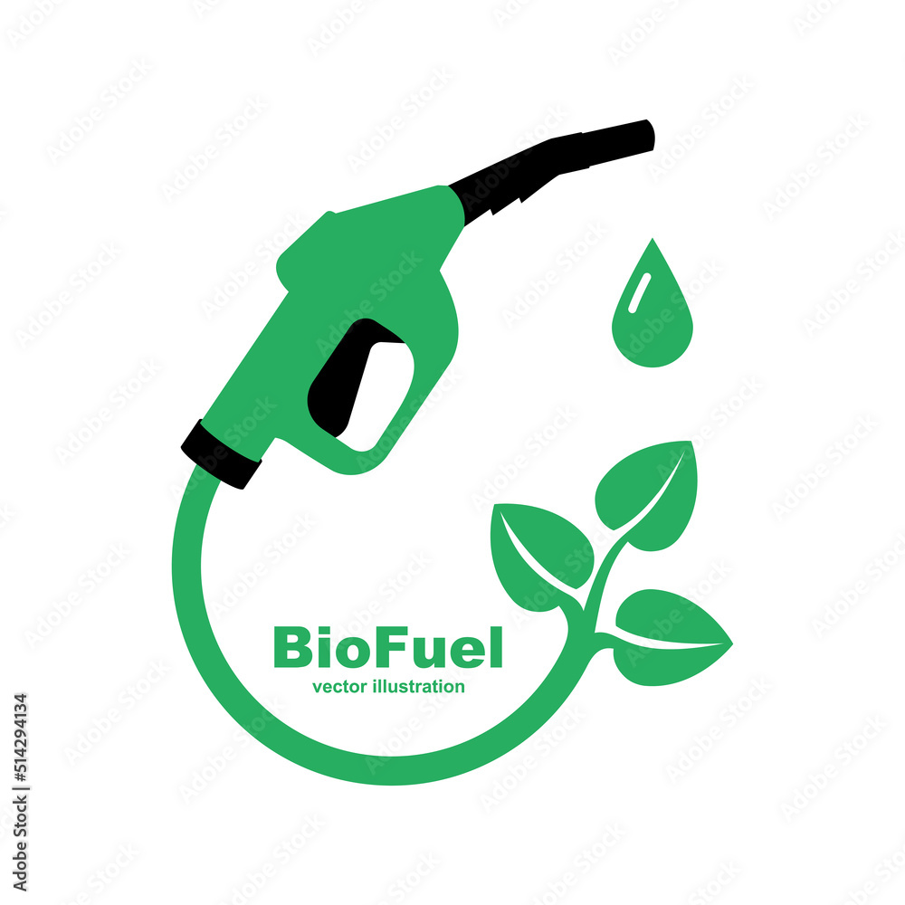 Bio fuel logo. Ecological fuel icon. Green eco pump. Petrol station ...