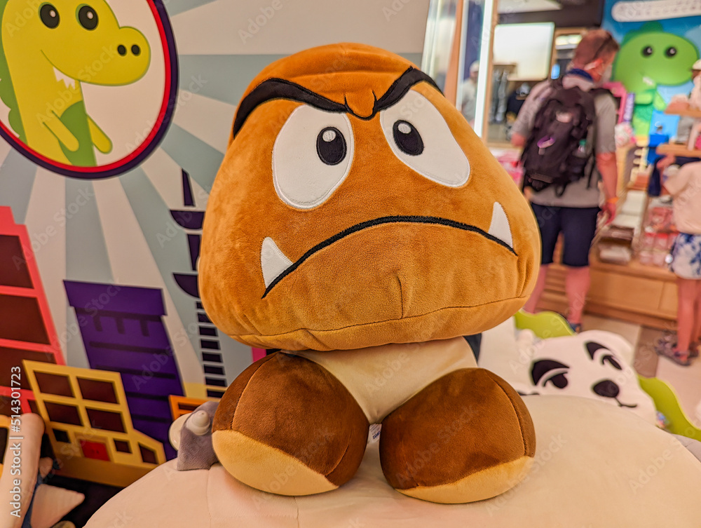 Goomba mushroom soft plush toy from Super Mario Stock Photo | Adobe Stock