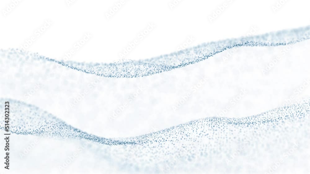 Slow moving dotted wavy detailed lines on bright white isolated copy ...