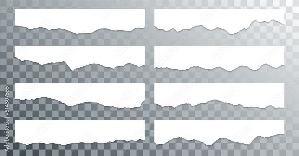 Torn edges of paper, craft design elements vector collection. Ripped ...