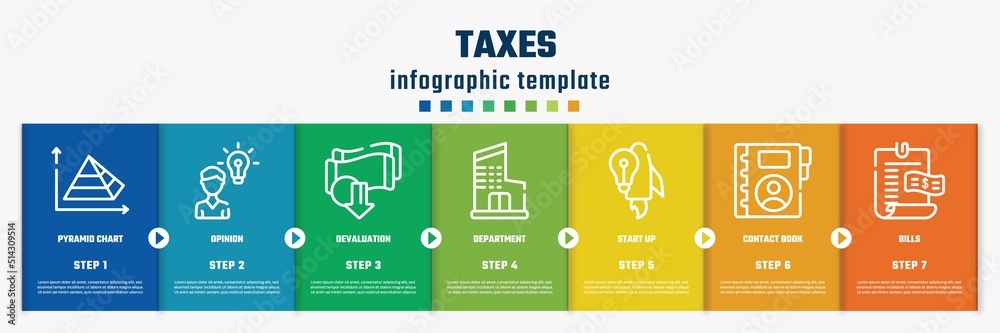 taxes concept infographic design template. included pyramid chart ...