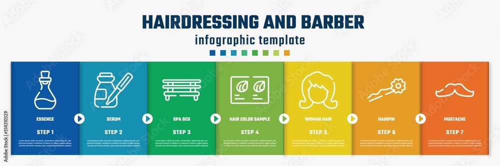 hairdressing and barber concept infographic design template. included ...