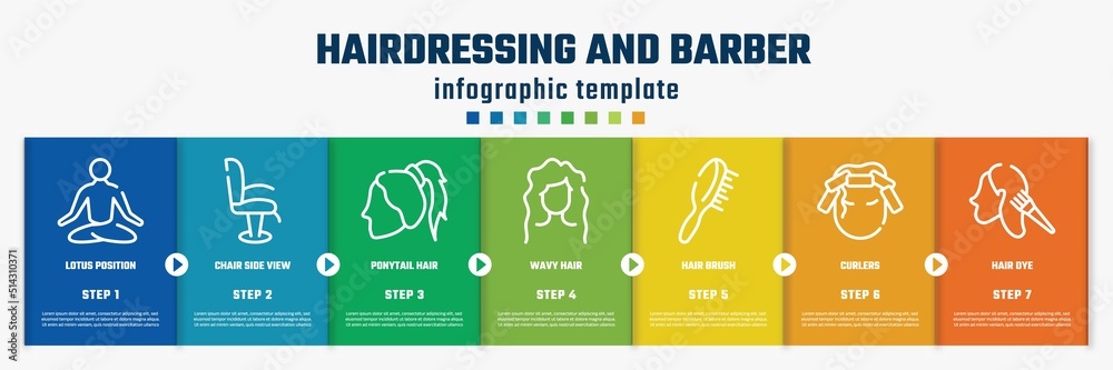 hairdressing and barber concept infographic design template. included ...
