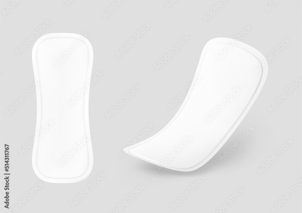 Realistic women pad mockup. Perspective and front view. Vector ...