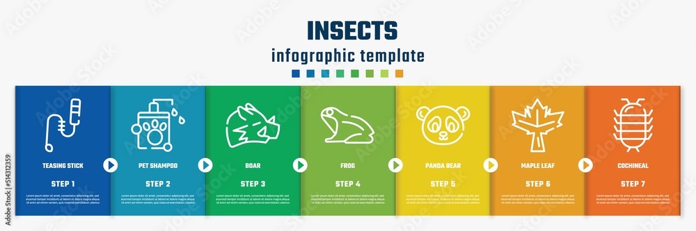 insects concept infographic design template. included teasing stick ...