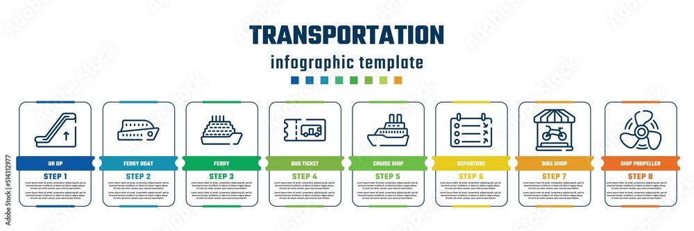 transportation concept infographic design template. included or up ...