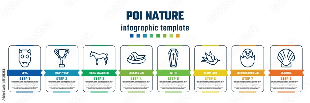 poi nature concept infographic design template. included devil, trophy ...