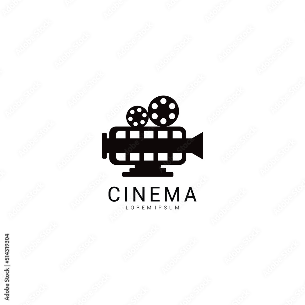 cinema movie logo line art minimalist symbol icon logo vector ...