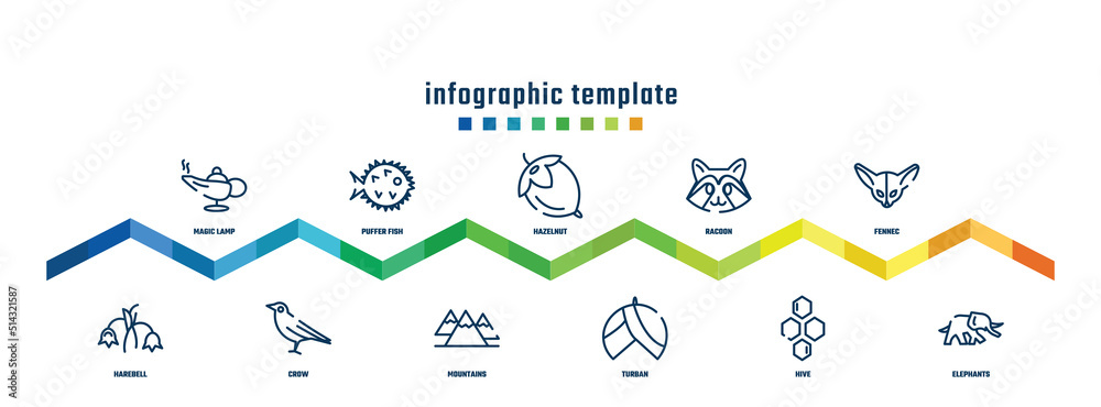 concept infographic design template. included magic lamp, harebell ...