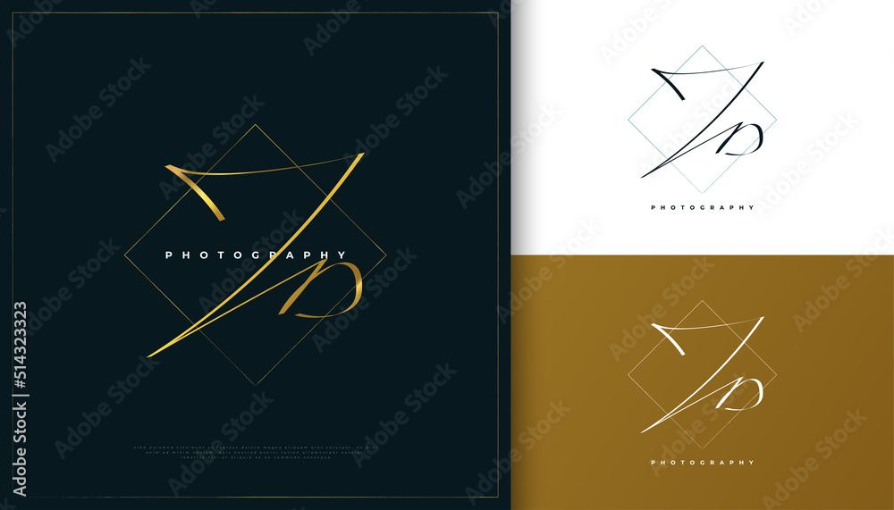 JD Initial Signature Logo Design with Elegant and Minimalist Gold ...