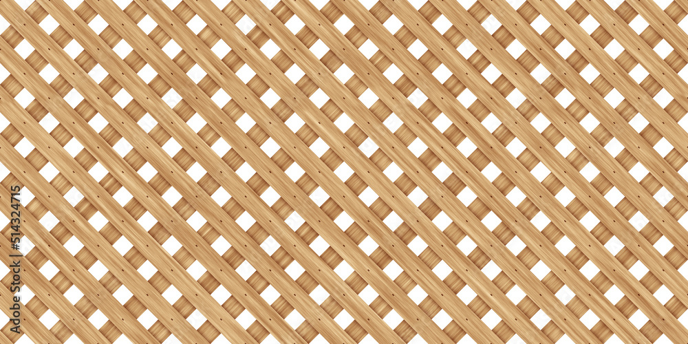 Seamless wood diamond lattice or trellis background texture isolated on ...