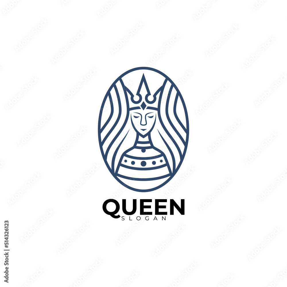 Vetor do Stock: Queen logo with line design vector, king logos | Adobe ...