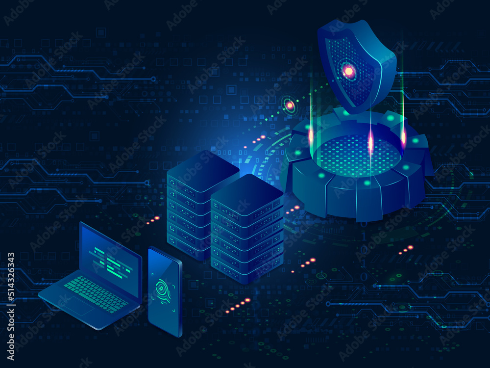 2d illustration lock and digital background Stock Illustration | Adobe ...