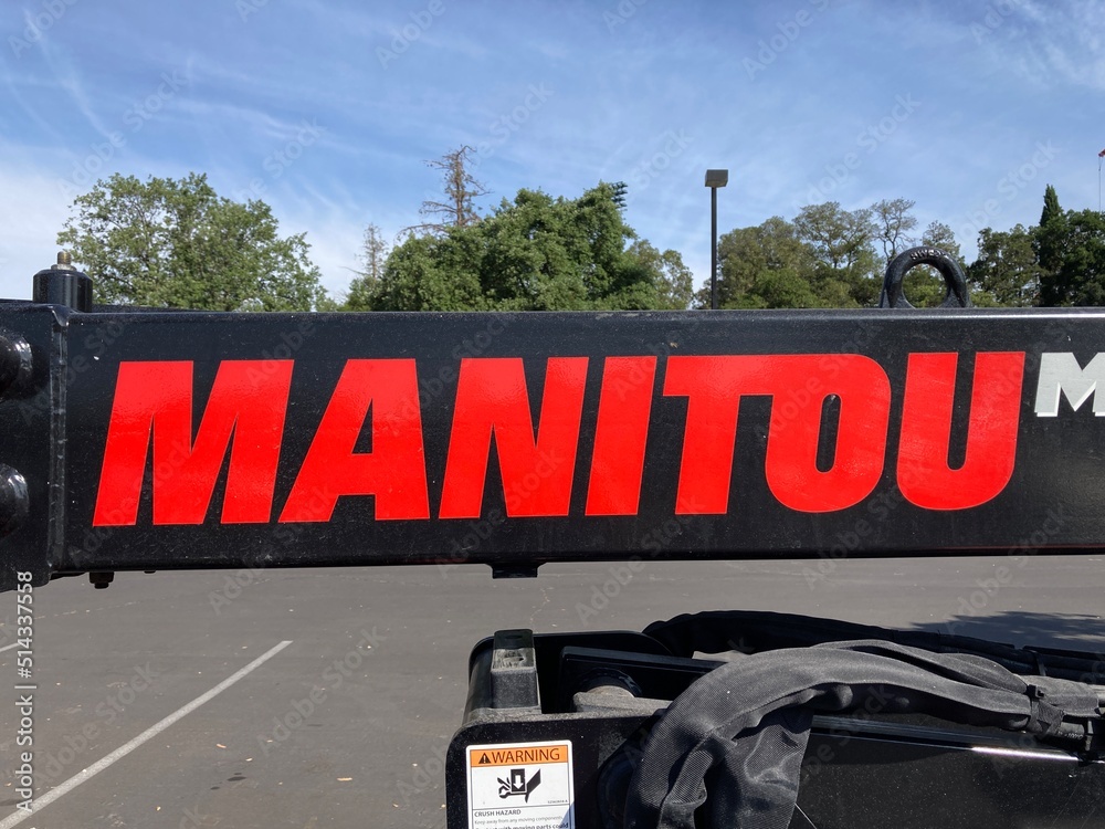 Manitou sign, logo on forklift. Close up - California, USA - 2022 Stock ...