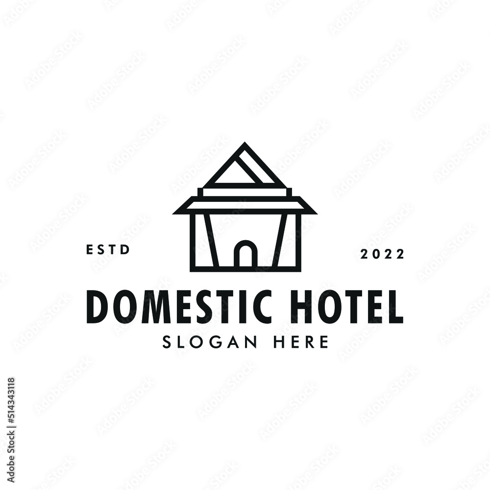 Domestic hotel icon logo design vector illustration. outline Domestic ...