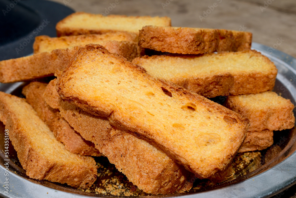 Foto de Crunchy Rusk or Toast for healthy life, Traditional biscuit ...