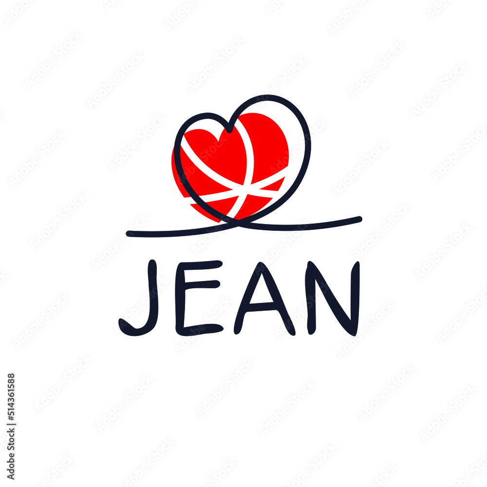Jean Calligraphy female name, Vector illustration. Stock Vector | Adobe ...