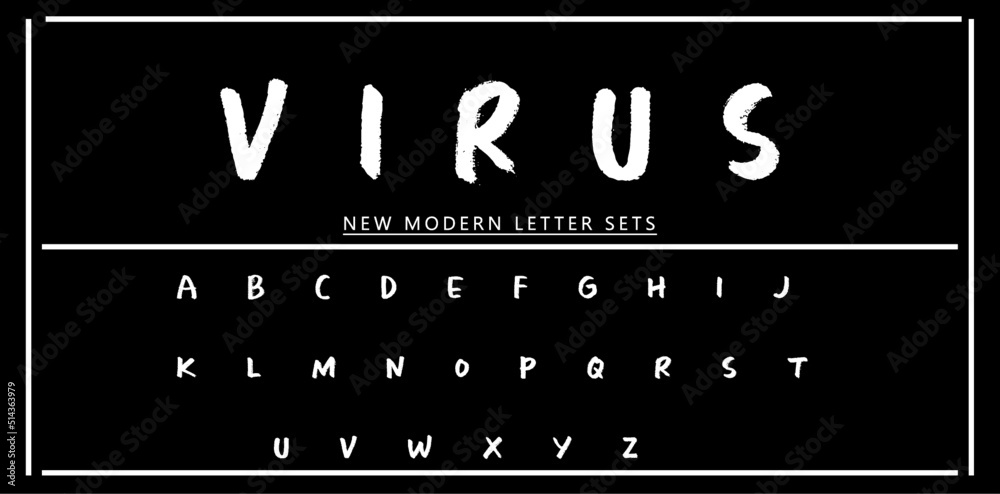 VIRUS Elegant alphabet letters font and number. Classic Lettering ...