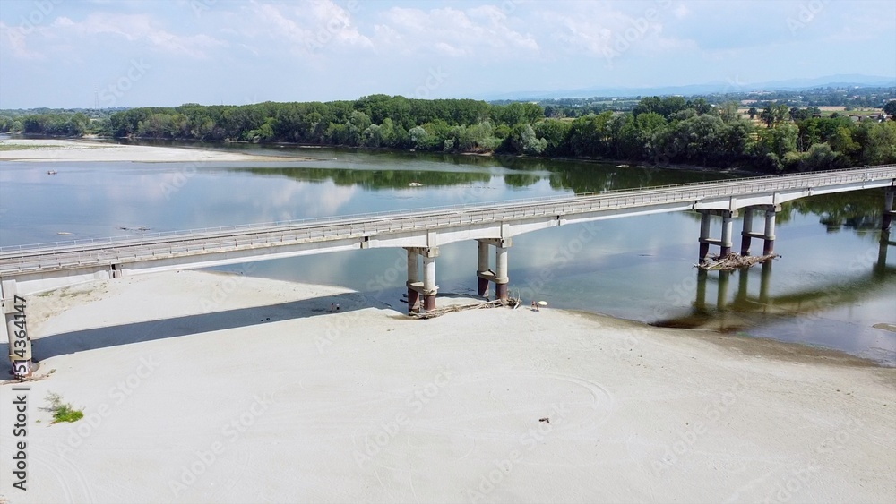 problems of drought and aridity in the almost waterless Po river with ...